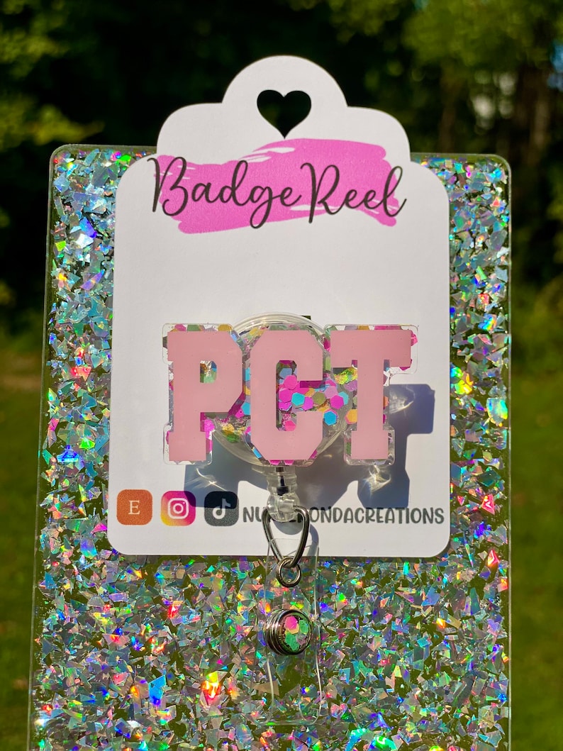 PCT Badge Reel Employee Gift PCT Life Glitter Badge Reel - Etsy