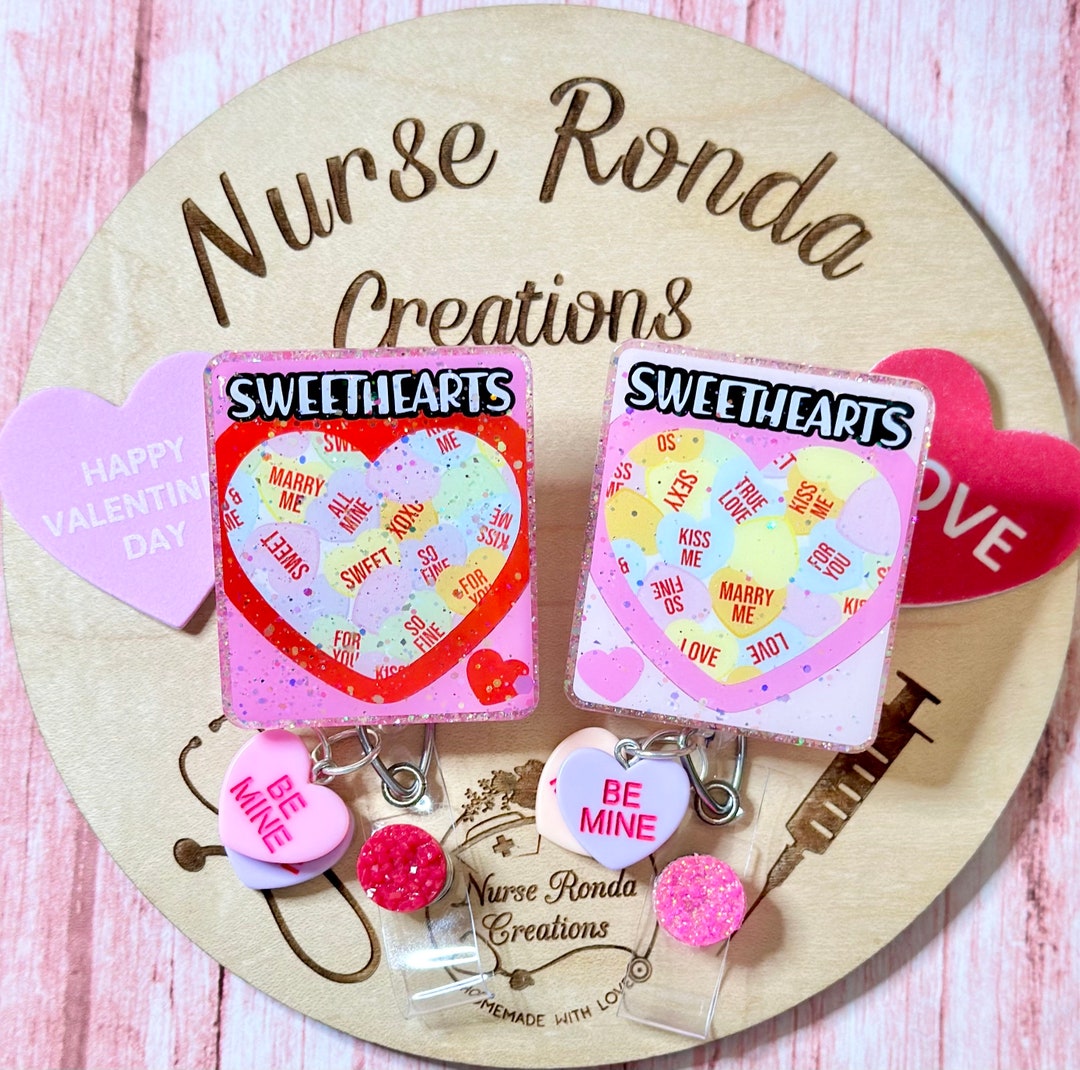 Heart Candy Badge Reel, Valentine’s Day Badge Reel, Sweetheart Candy ...