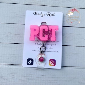 PCT Badge Reel, Employee Gift, PCT Life, Glitter Badge Reel, Patient ...