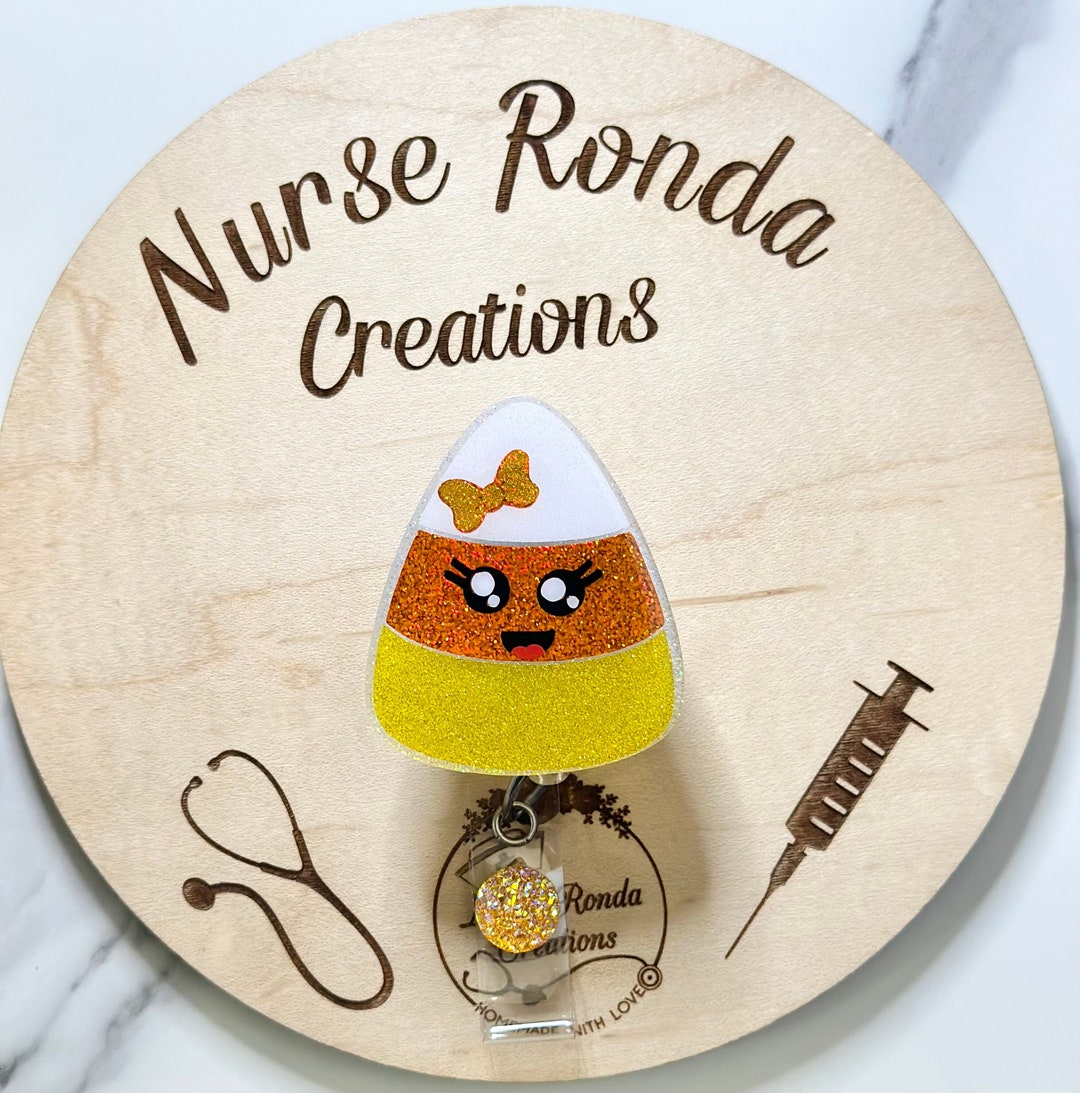 Candy Corn Badge Reel, Halloween Fall Badge Reel, Medical, Gift, ID ...