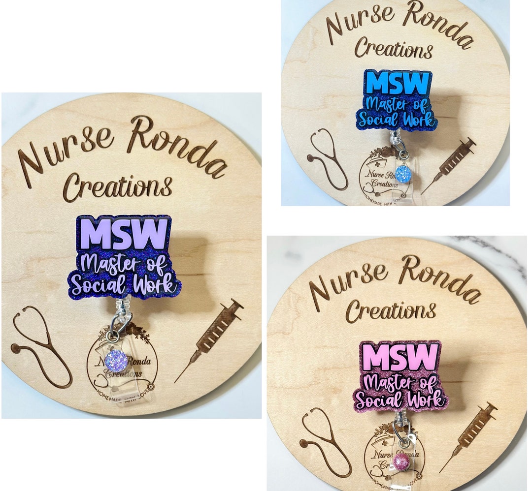 MSW Badge Reel, Social Worker Badge Reel, Social Work, Social Worker ...