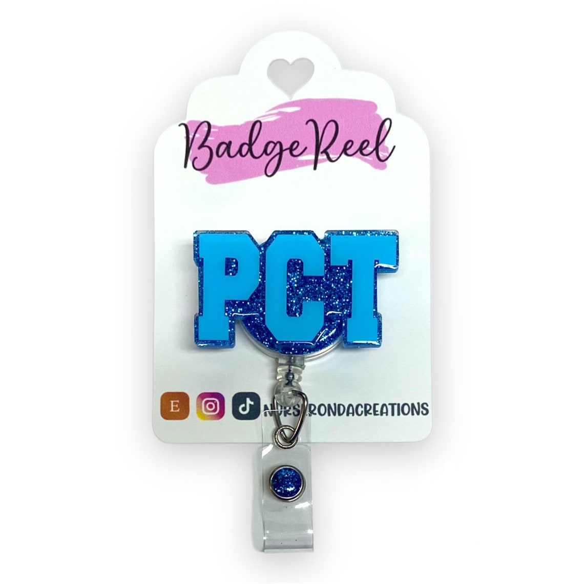 PCT Badge Reel, Employee Gift, PCT Life, Glitter Badge Reel, Patient ...