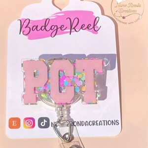 PCT Badge Reel, Employee Gift, PCT Life, Glitter Badge Reel, Patient ...