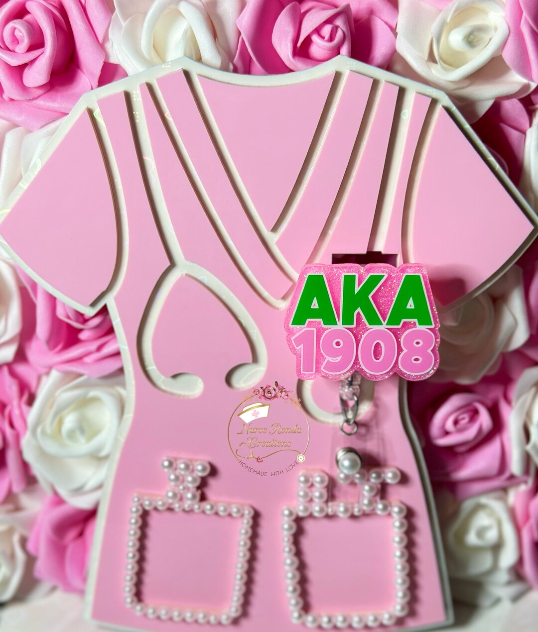 AKA 1908 Badge Reel, Alpha Kappa Alpha Badge, Gift - Etsy