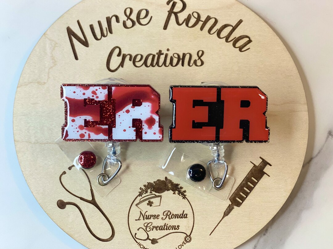 Emergency Nurse Badge Reel, ER Nurse Badge Reel, ED Nurse, ER Nurse ...