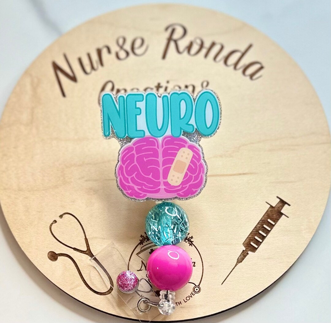Neuro Brain Badge Reel, Neuro, Medical, Gift, Neurology, Neuroscience ...