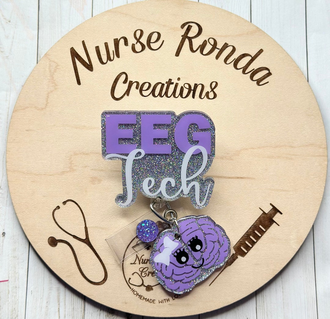 EEG Badge Reel, EEG Tech, Electroencephalography, Brain Badge Reel ...