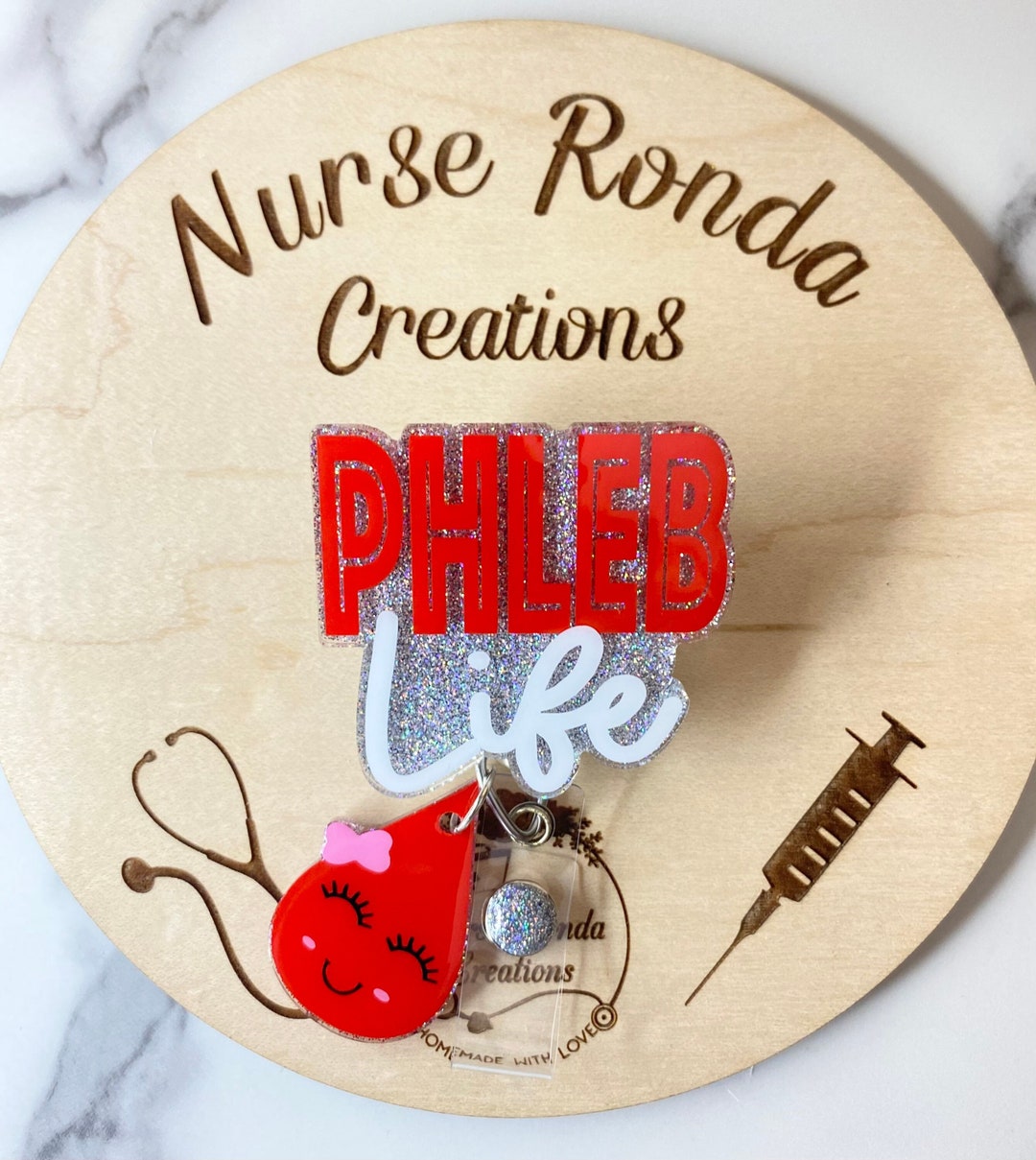 Phlebotomist Badge Reel, Phleb Life Badge Reel, Phlebotomy, Blood Drop ...