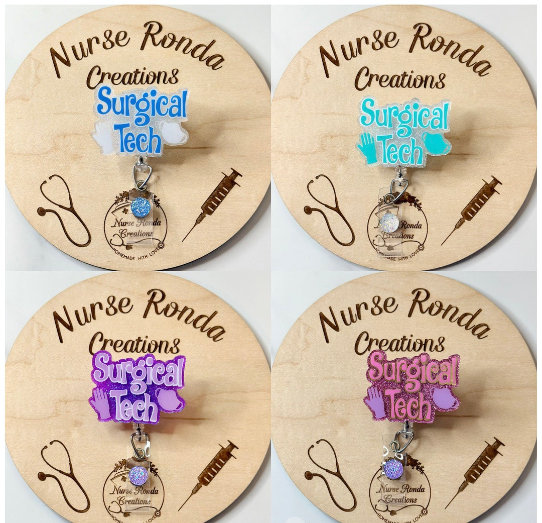 Surgical Tech Badge Reel, Medical, Cute Badge Reel, Surgical Technician ...
