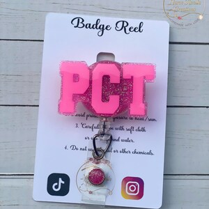 PCT Badge Reel, Employee Gift, PCT Life, Glitter Badge Reel, Patient ...