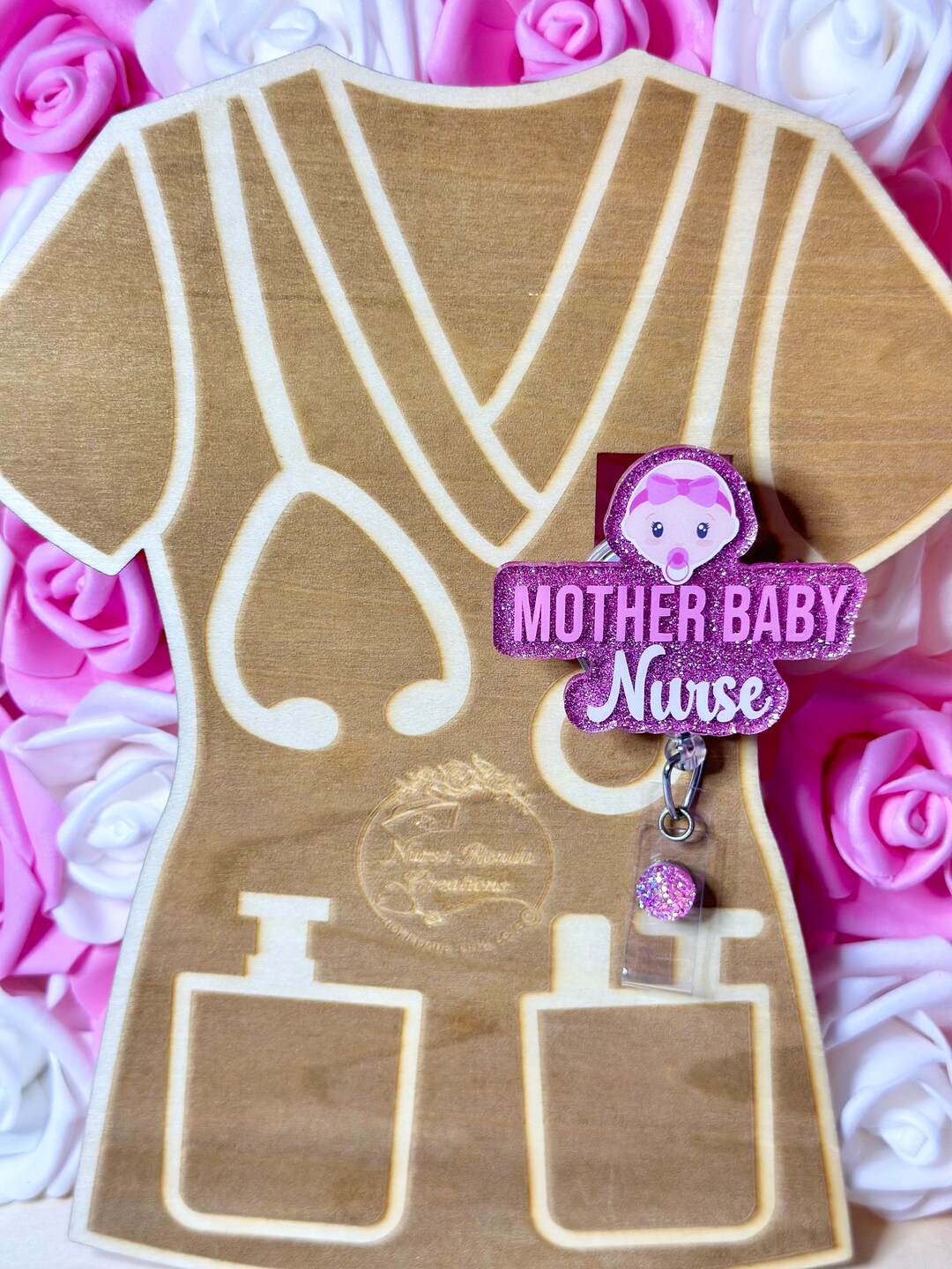 Mother Baby Nurse Badge Reel, Labor and Delivery Badge Reel, Postpartum ...