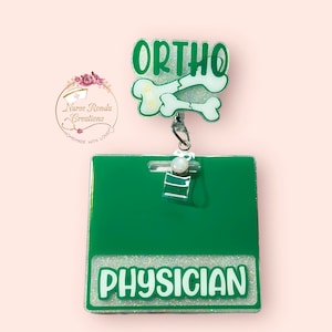 Ortho Badge Reel and Buddy Set, Personalized, Orthopedic Badge Reel ...