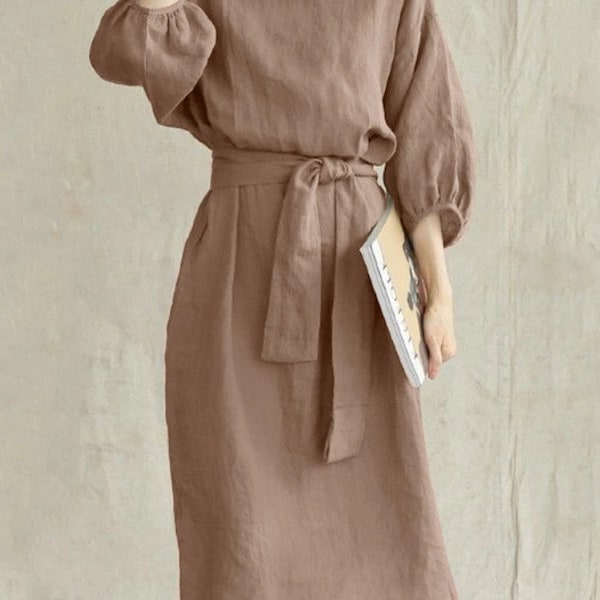 Cotton Linen Dress - Etsy