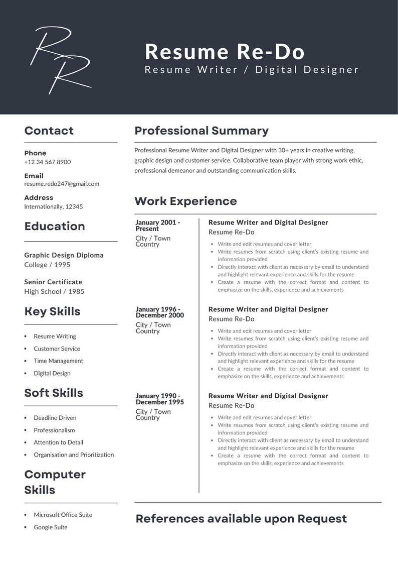 Single Page Resume - Etsy