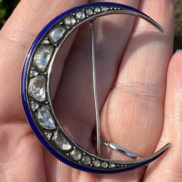 Crescent Moon Brooch - Etsy