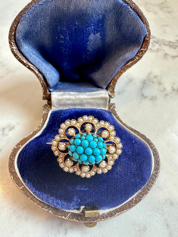 antique 15ct gold brooch - Gem