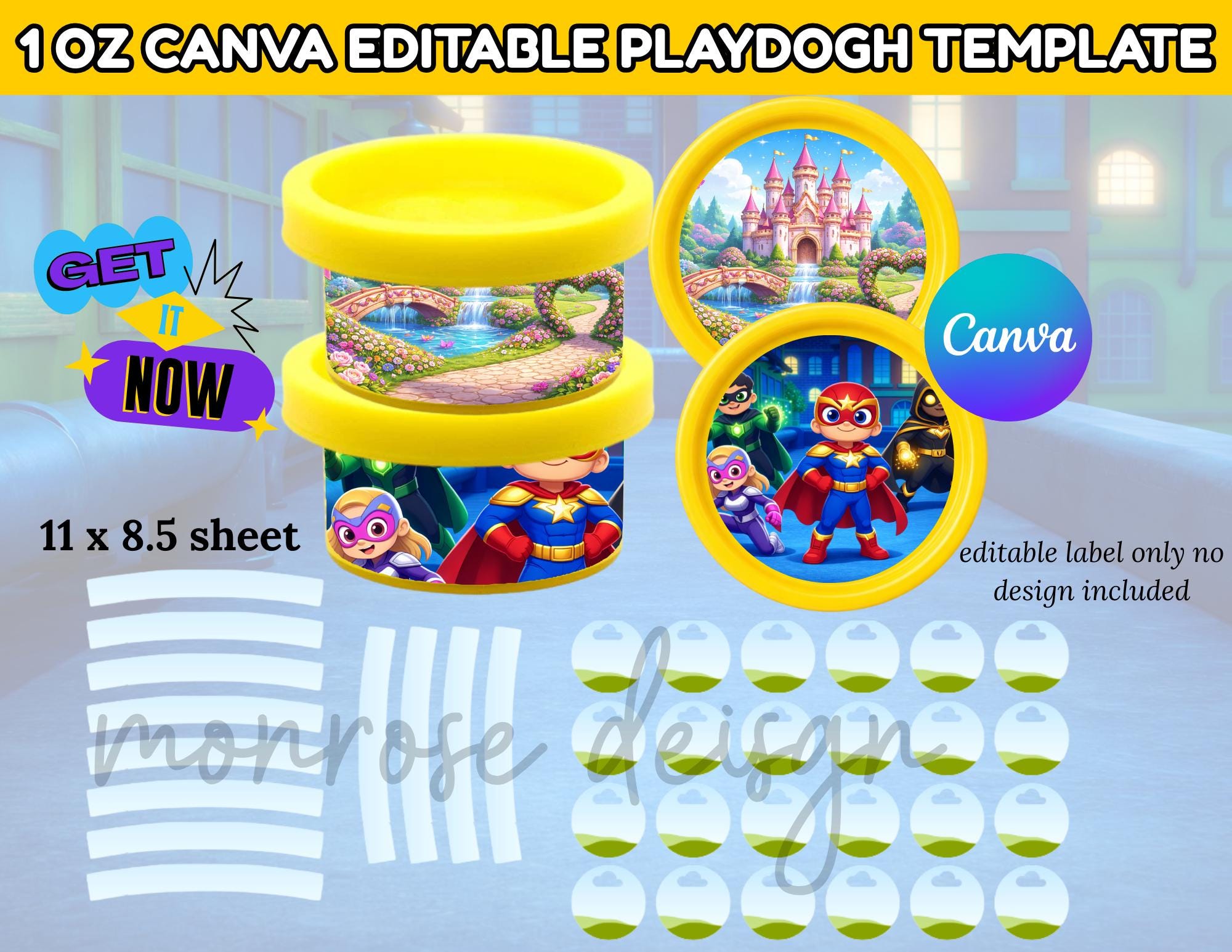 Canva Editable Play-doh Labels | 1 Oz Can Wraps (digital Download) - Etsy