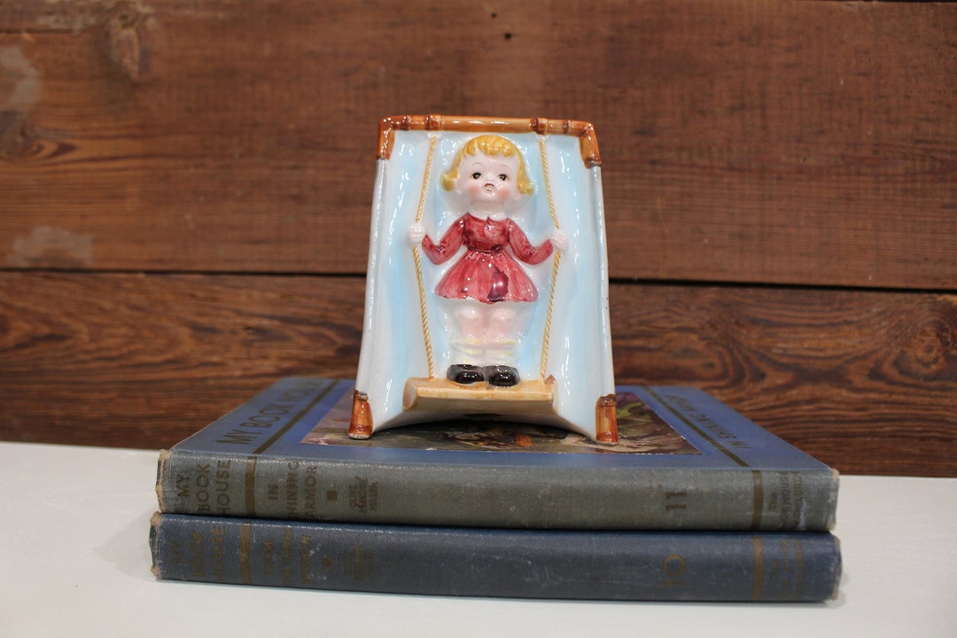 Vintage Inarco Planter Girl on Playground Swing - Etsy