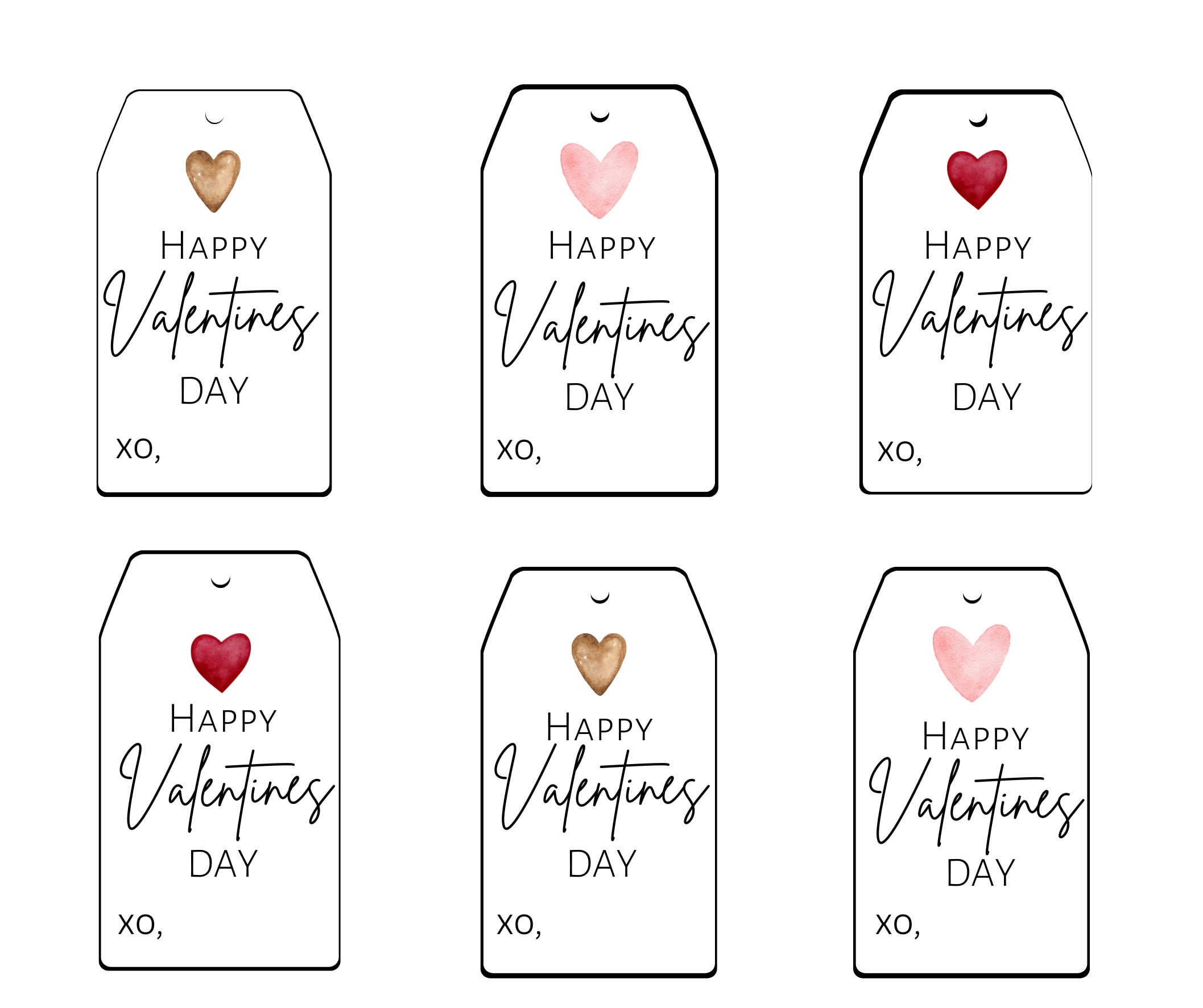 Valentine's Day Gift Tag, Valentines Day Favor Tag, Digital Download - Etsy