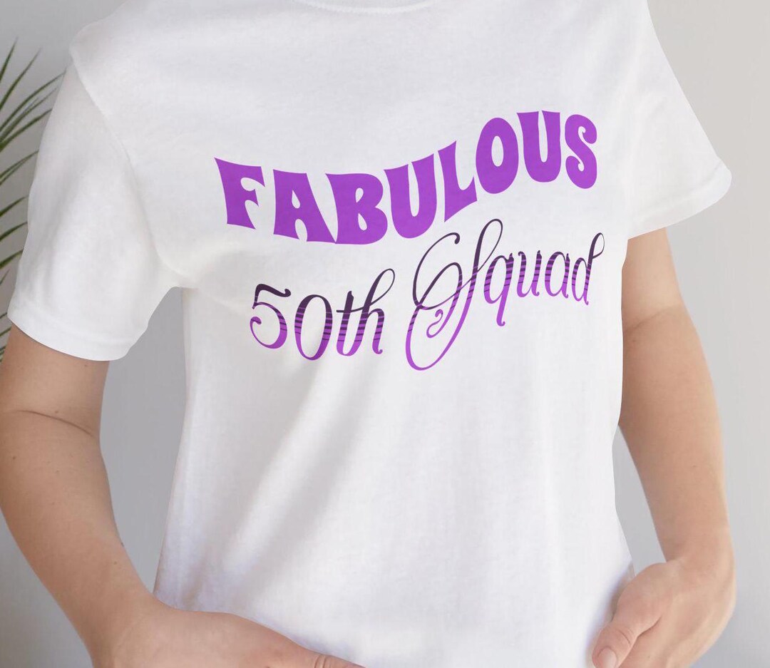 50th Birthday Celebration, Cute 50 and Fabulous Tee, Milestone Birthday ...