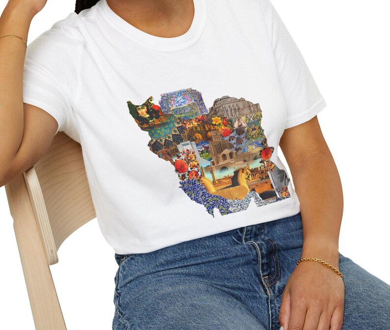Persian Map T-shirt, Persian Empire Map Tee Shirt, Iran Map Tee ...