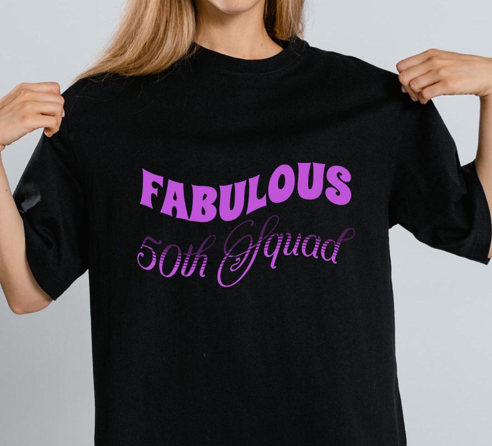 50th Birthday Celebration, Cute 50 and Fabulous Tee, Milestone Birthday ...