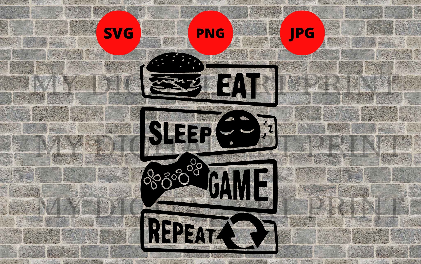 Eat Sleep Game Repeat SVG, Gamer Svg, Video Game Svg, Game Controller ...