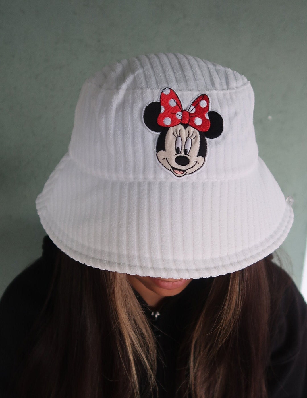 White Minnie Mouse Terry Cloth Bucket Hat - Etsy