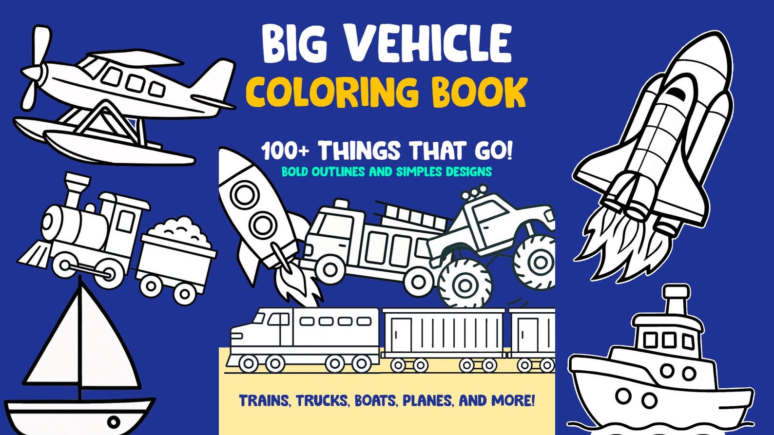 The Big Vehicle Coloring Book for Toddlers: 100+ Things That Go - Etsy