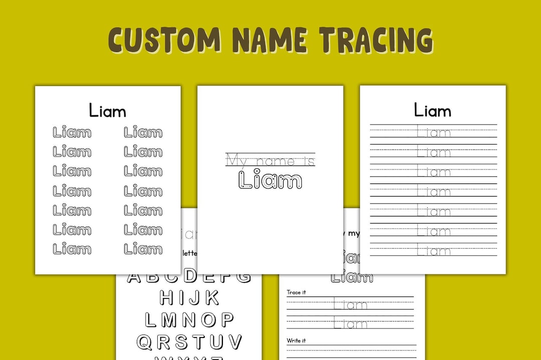 Custom Name Tracing Packet for Preschoolers | Personalized Tracing ...