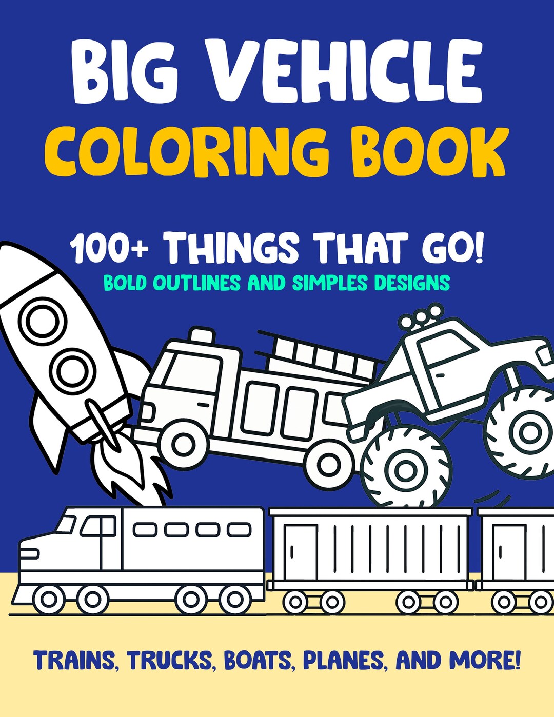 The Big Vehicle Coloring Book for Toddlers: 100+ Things That Go - Etsy