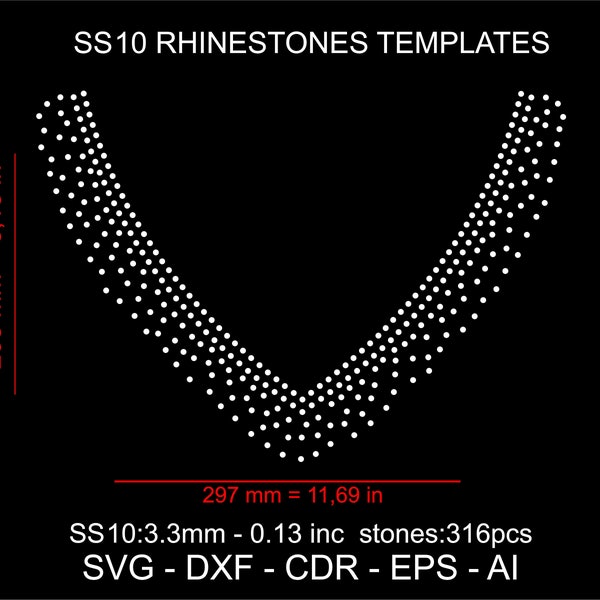 Ss10 Rhinestone Necklace Template - Etsy