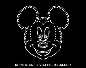 Mickey Mouse Rhinestone Template Svg - Etsy UK