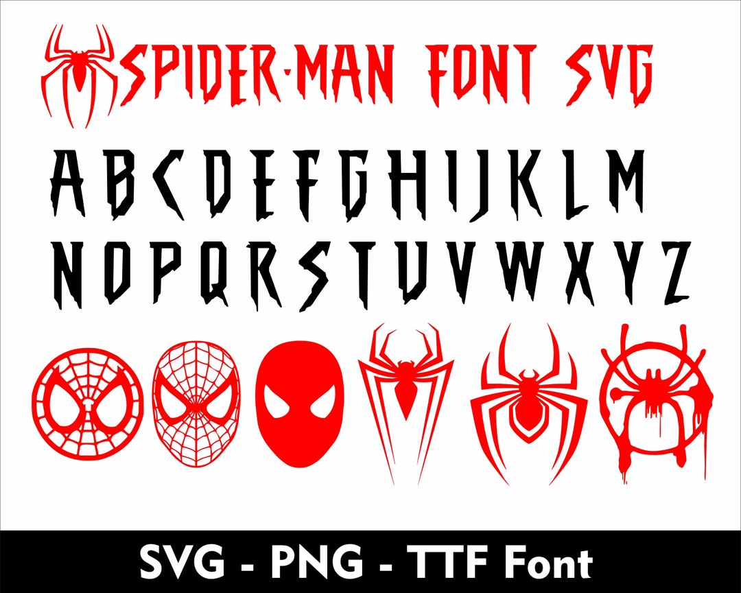 Spider-man Font svg Spider man svg spider svg Spider man - Etsy México