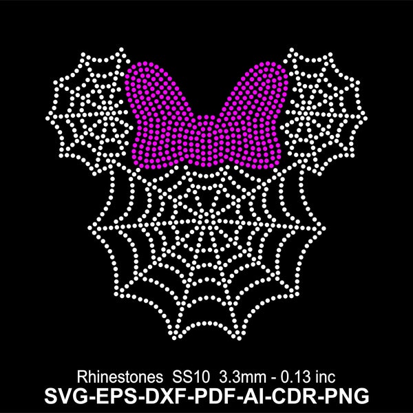 Rhinestone Minnie Template - Etsy