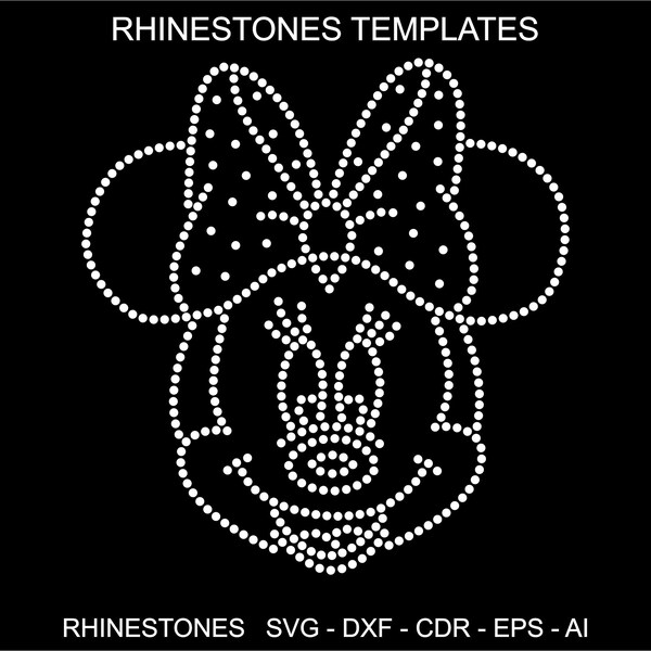 Rhinestone Minnie Template - Etsy