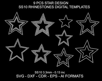 Rhinestones Star Svg - Etsy