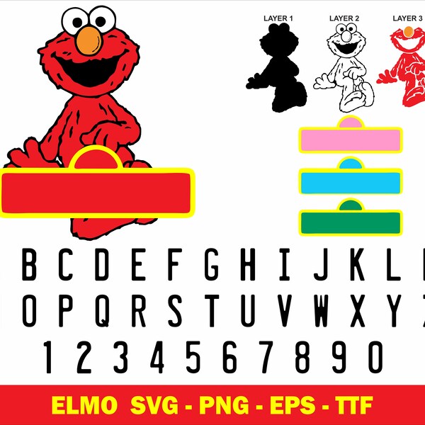 Layered Elmo Svg - Etsy