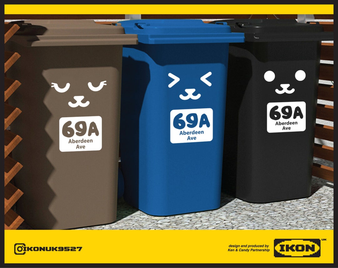 Funny Recycle Bin Decals - Personalized Address Stickers - Etsy