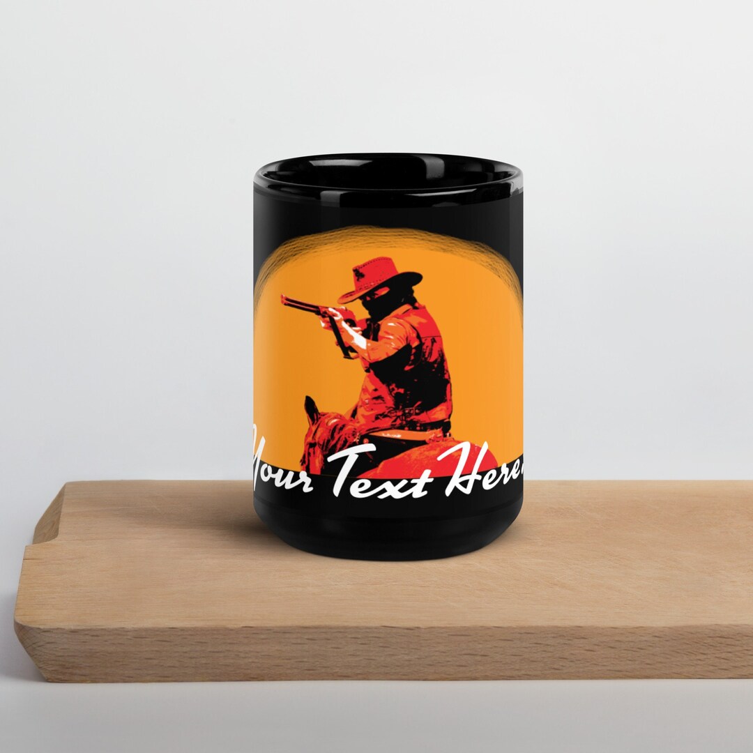 CUSTOM PERSONAL TEXT on Red Dead Inspired Image on Black - Etsy