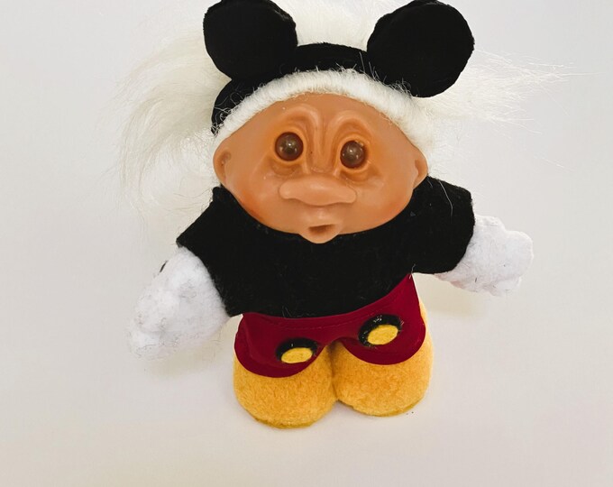 Vintage DAM TROLL 1986 Mickey Mouse With White Hair- 4.5" Rare - Etsy