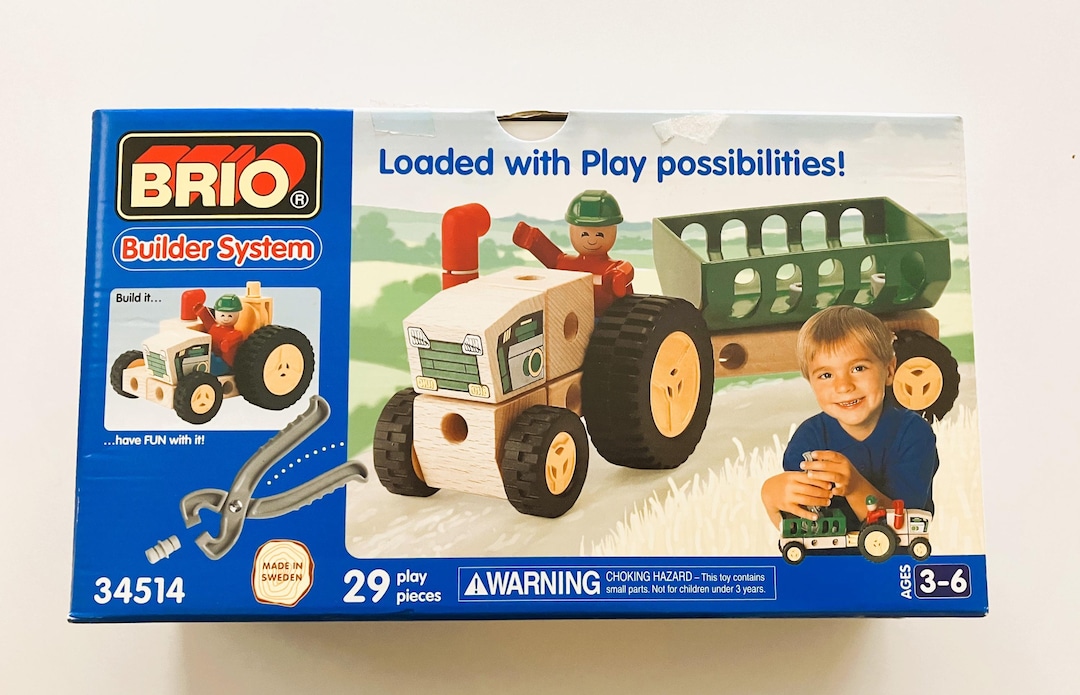 BRIO Builder Brio Mec Tractor Set 34514 Beechwood/plastic 29 Pieces ...