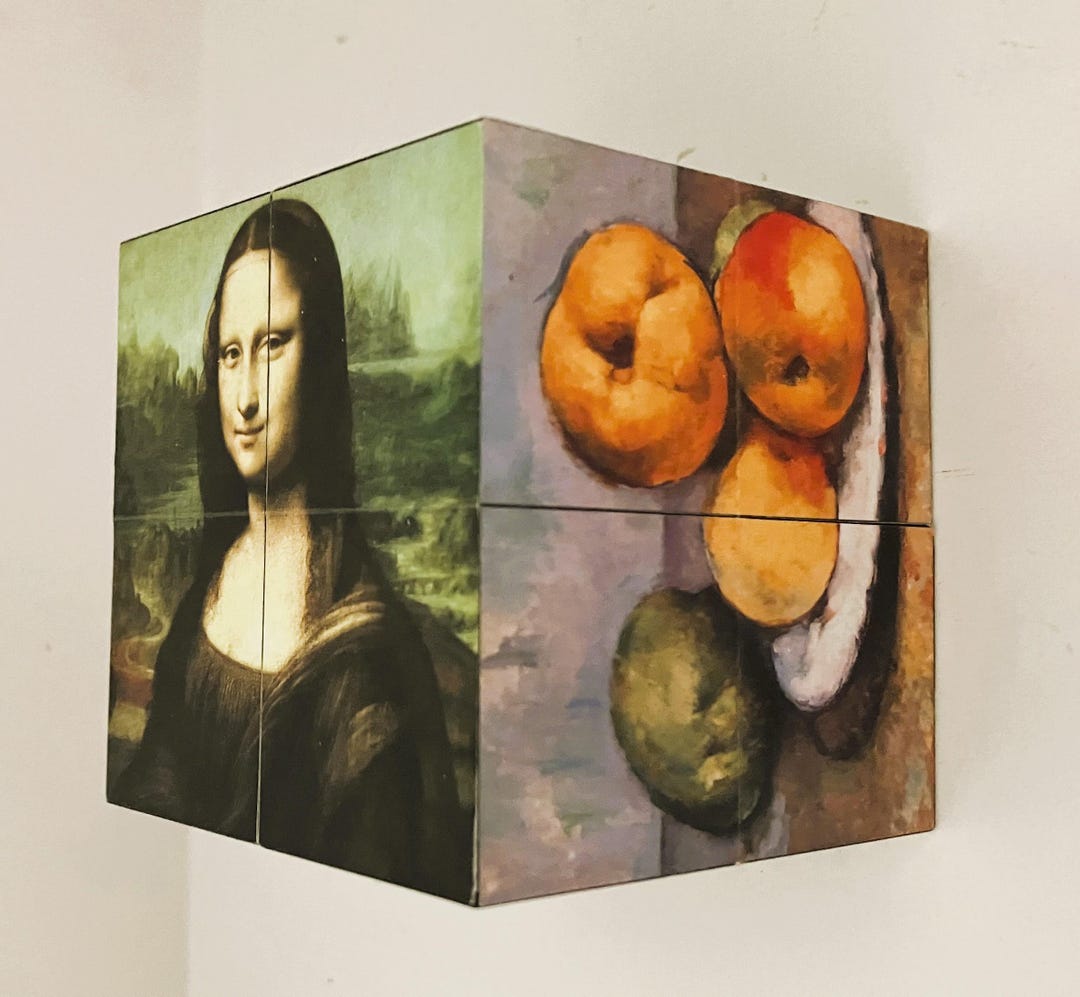 Vintage Famous Paintings Six Sided Infinite Flip Cube Puzzle Fidget Toy ...