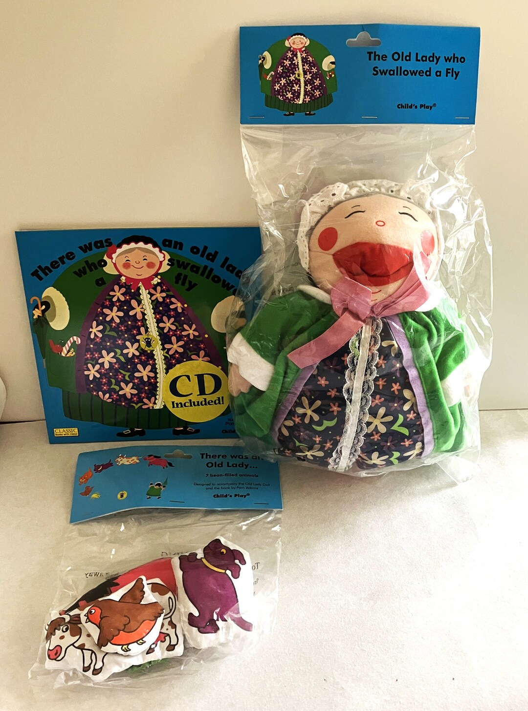 Vintage Child's Play There Was an Old Lady Who Swallowed a Fly Doll W ...