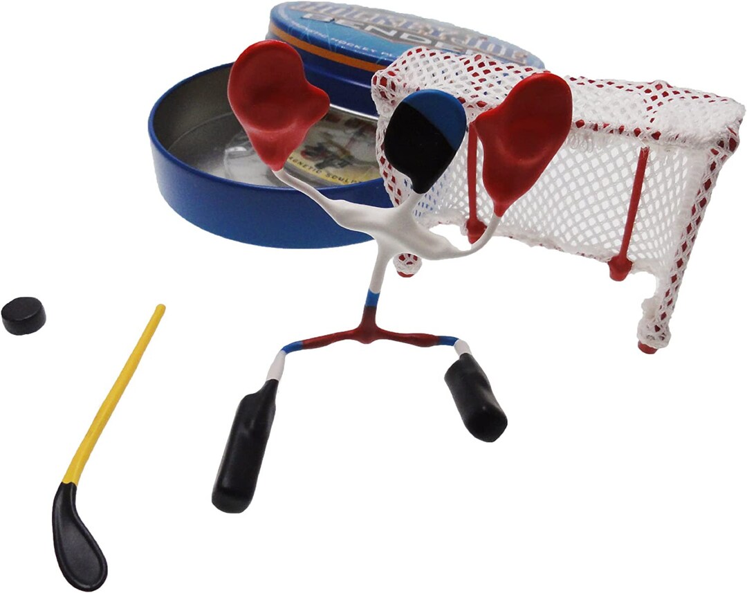 Hog Wild Bendable Magnetic Hockey Joe Figure Bender With Goal Hockey ...