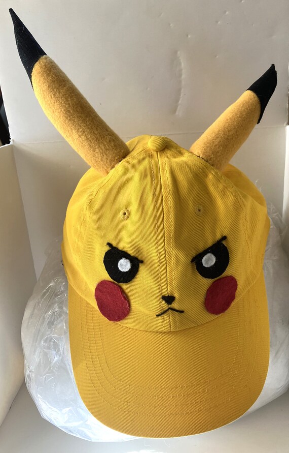 Vintage Angry Pokemon Pikachu Cap Hat Canvas Youth Si… - Gem