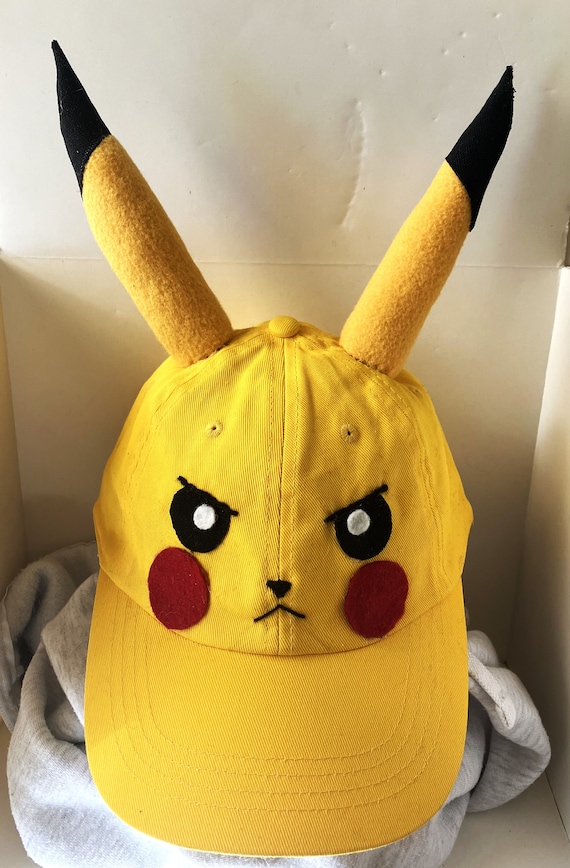 Vintage Angry Pokemon Pikachu Cap Hat Canvas Youth Si… - Gem