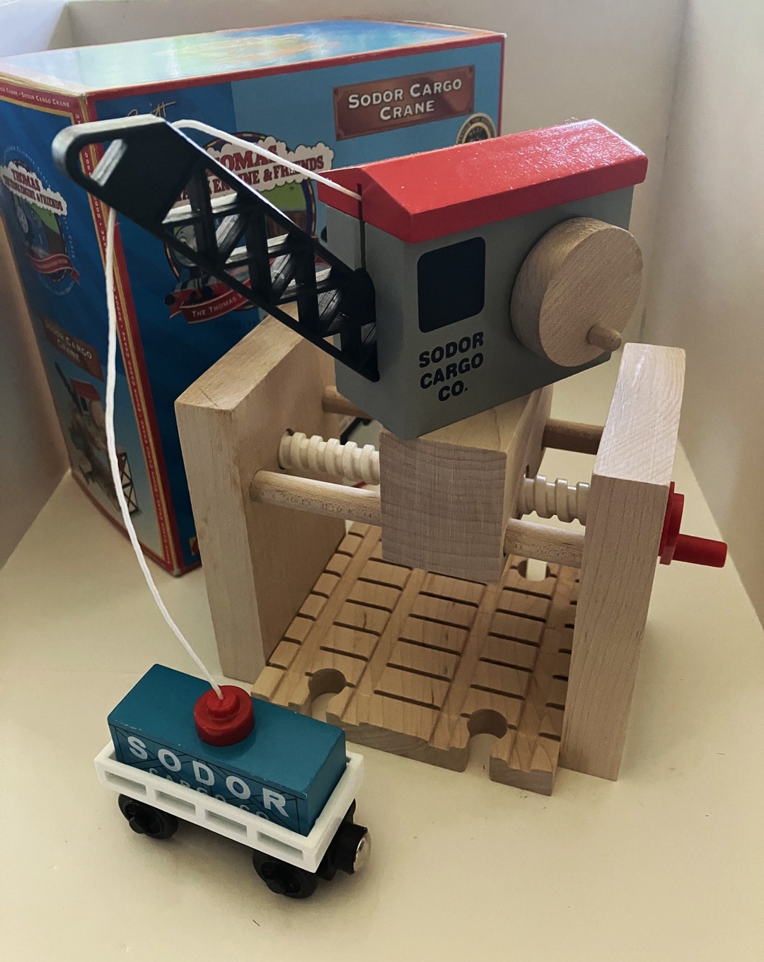 Vintage Thomas the Tank Engine Wooden Sodor Cargo Crane Learning Curve ...