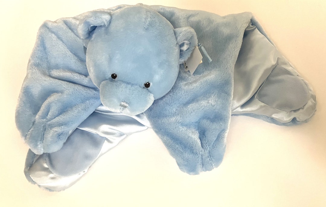 Gund Baby Plush and Satin My First Teddy Comfy Cozy Blue Security ...