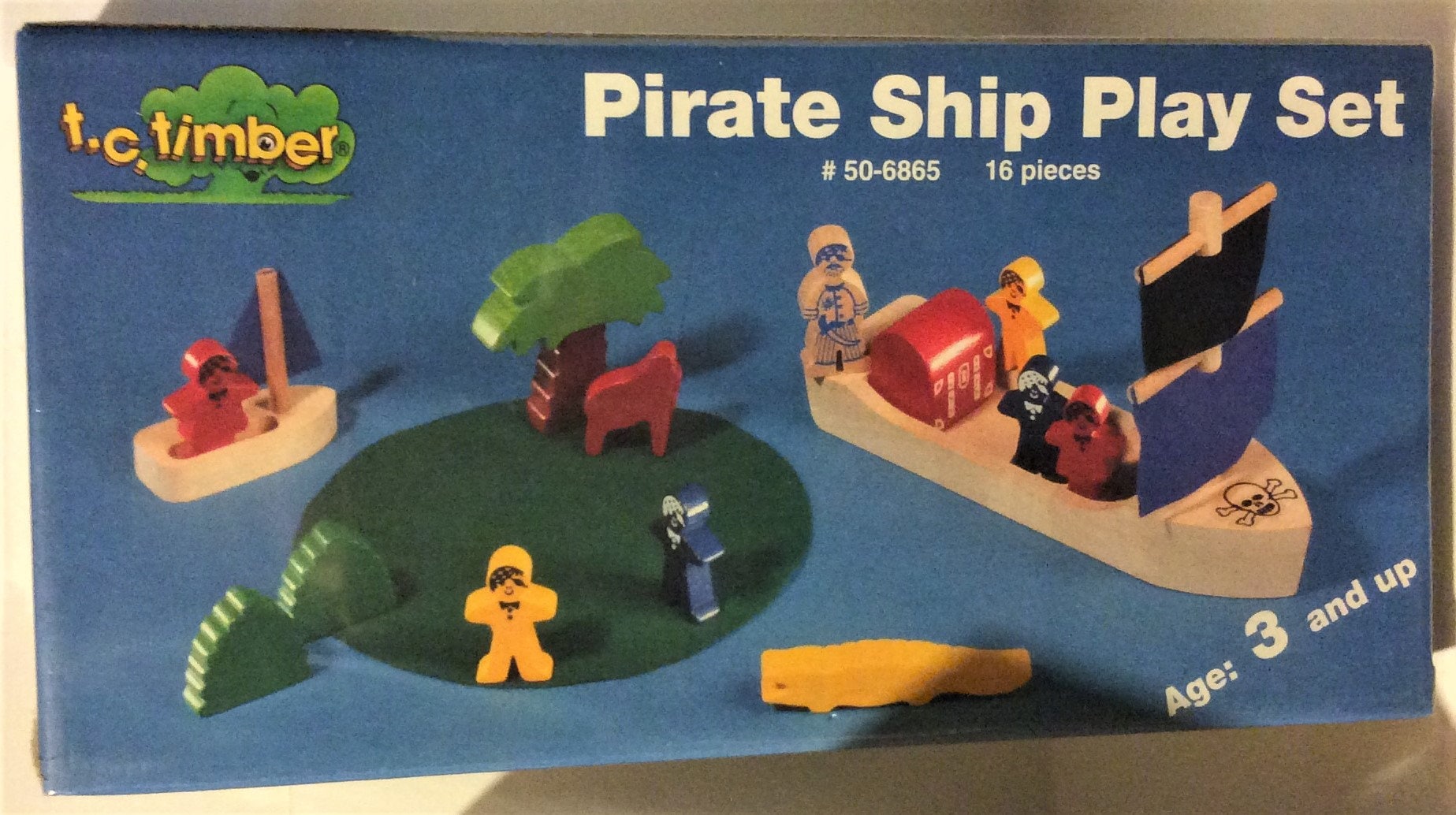 Vintage HABA T.C. Timber Wooden Toy Pirate Ship Play Set Made - Etsy